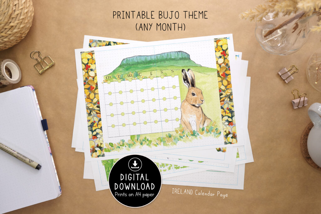 Ireland Bullet Journal Blank Theme / Printable for Journal or Planner ...