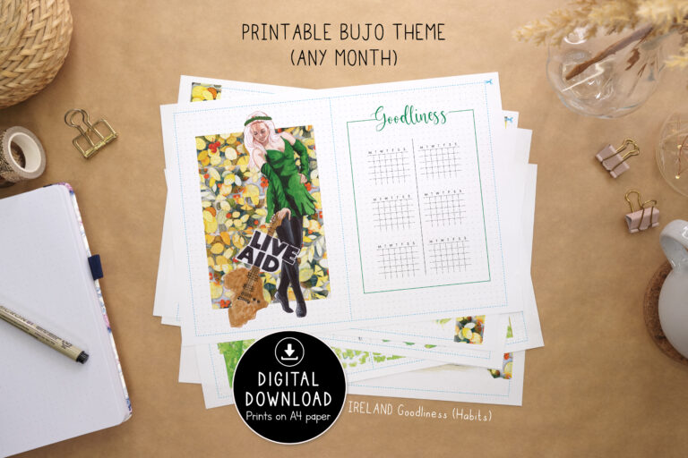 Ireland Bullet Journal Blank Theme / Printable for Journal or Planner ...